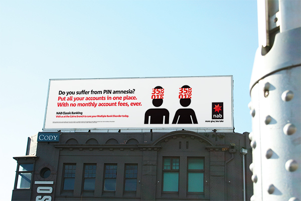 NAB Split banking campaign - Winner - 2013 Melbourne Design Awards