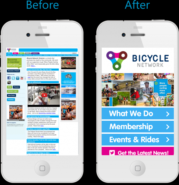 Bicycle Network Mobile Website - Winner - 2013 Mobile Awards