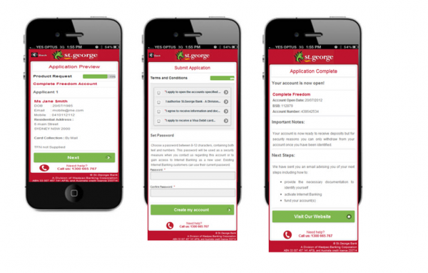 St.George Banking Group Account Opening via Mobile - 2012 Mobile Awards