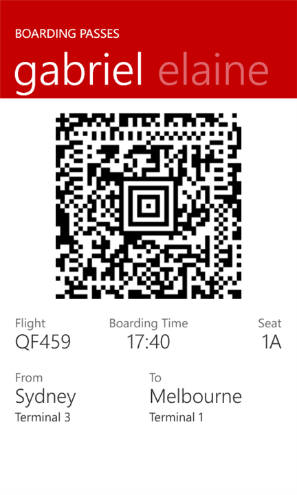 Qantas app for Windows Phone