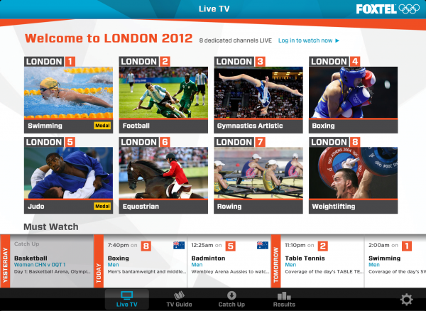Foxtel LONDON 2012 Olympic Games App - 2012 Mobile Awards