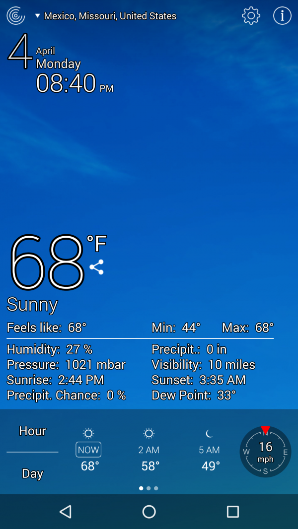 Weather Live (Free) (Android) - Silver Winner - 2016 [app] design awards