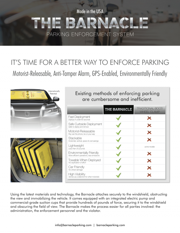 Barnacle Parking Enforcement - Silver Winner - 2017 TECH Design Awards