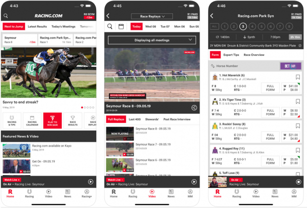 Racing.com Mobile App - Silver Winner - 2019 Melbourne Design Awards