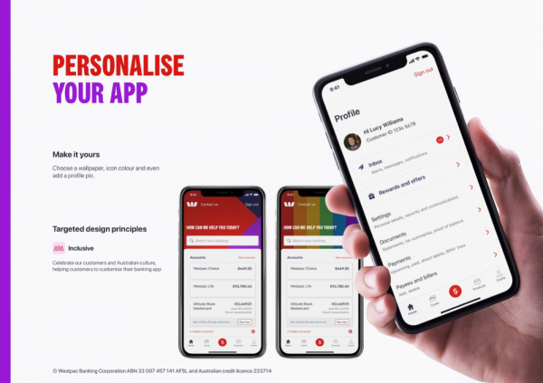 New Westpac App for iOS customers - Gold Winner - SYDNEY Design Awards 2021