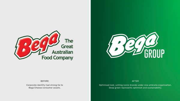 Bega Corporate Rebrand - Gold Winner - MELBOURNE Design Awards 2023