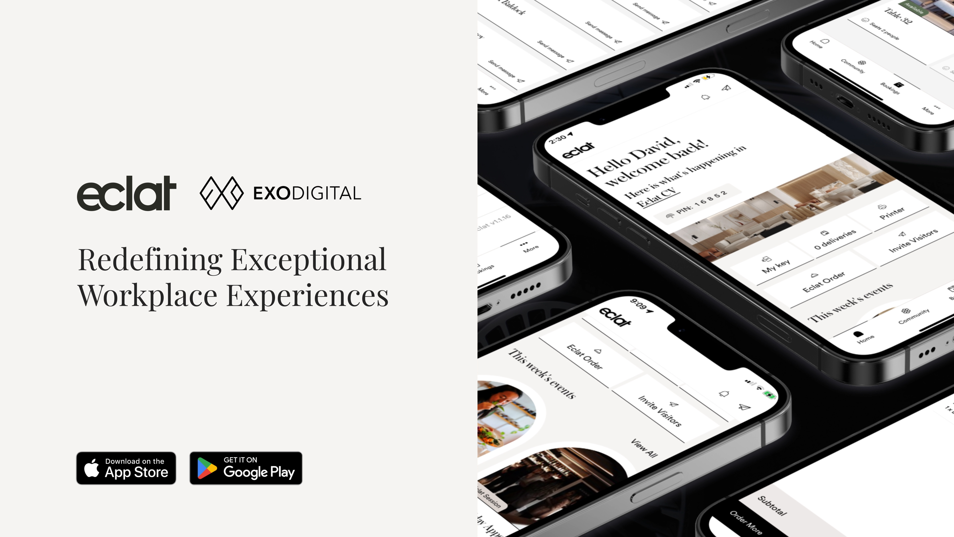 Eclat x Exo Digital - Hospitality Infused Workspace APP - Gold Winner - MELBOURNE Design Awards 2024