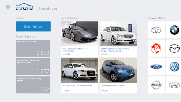 carsales.com.au Windows 8 app - 2013 Mobile Awards