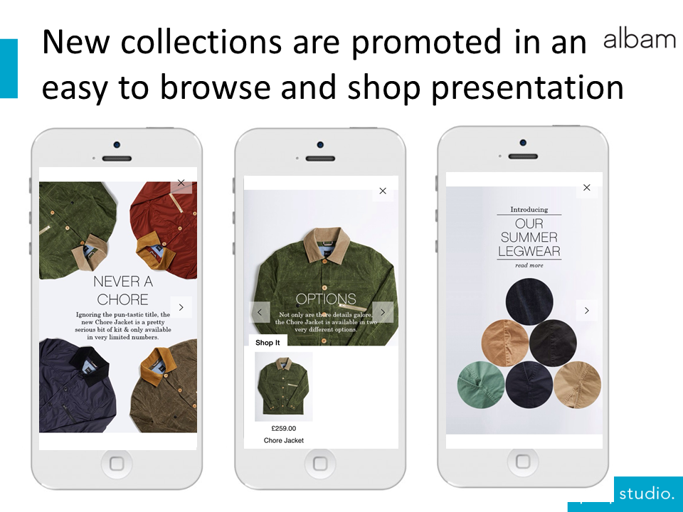Albam Clothing - Mobile App solution - Finalist - 2014 UK Mobile & App ...