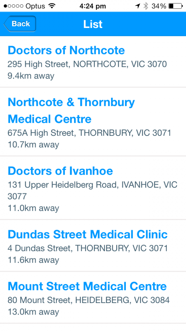 Northern Melbourne Medicare Local GP Finder - 2014 Australian Mobile ...