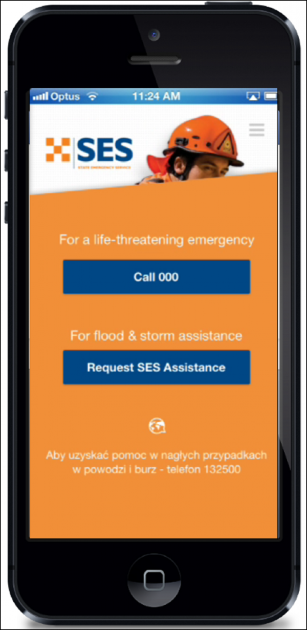 SES Emergency Request Mobile Apps - 2014 Australian Mobile & App Awards