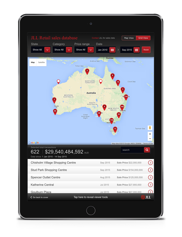 JLL Capital Markets App - Silver Winner - 2015 [app] design awards AUS